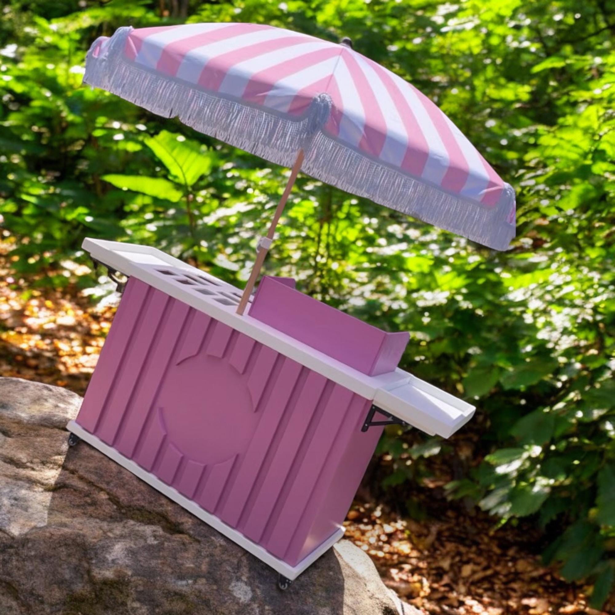 Premium Snack Cart With Vertical Panel Design Foldable Wooden Event ...