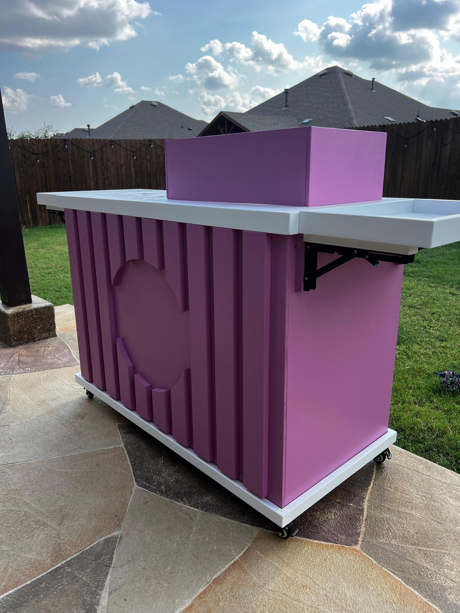 Premium Snack Cart With Vertical Panel Design Foldable Wooden Event ...