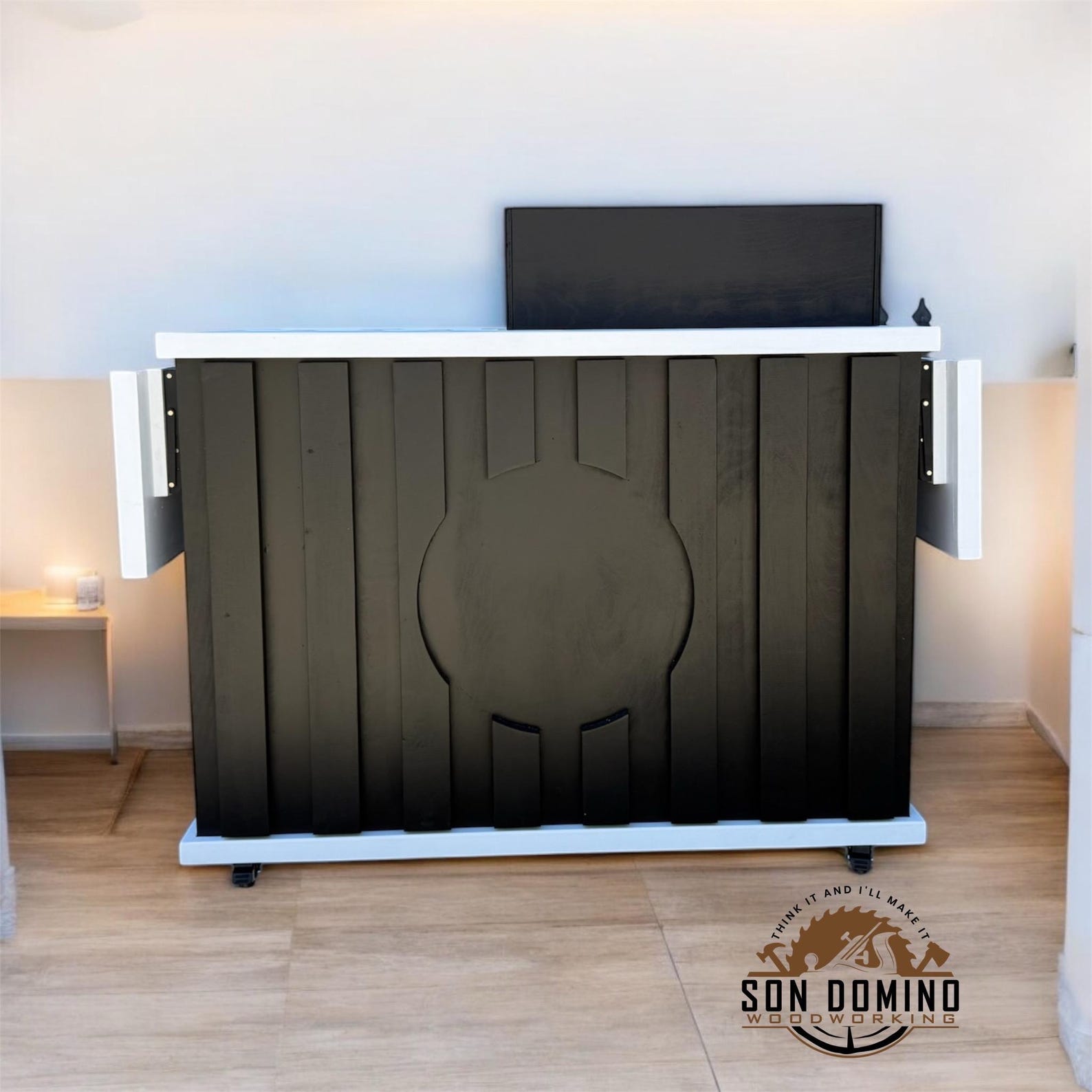Premium Snack Cart With Vertical Panel Design Foldable Wooden Event ...