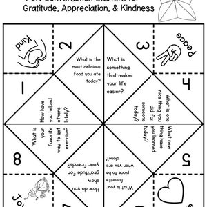 Thanksgiving cootie Catcher Conversation Starters Family Gathering ...