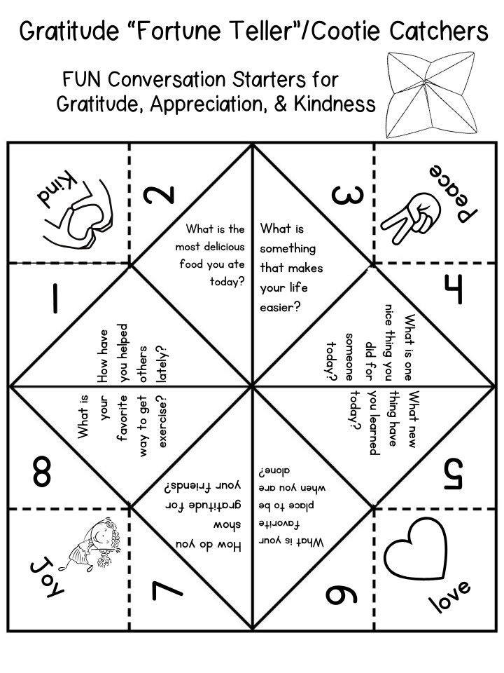 Thanksgiving cootie Catcher Conversation Starters Family Gathering ...