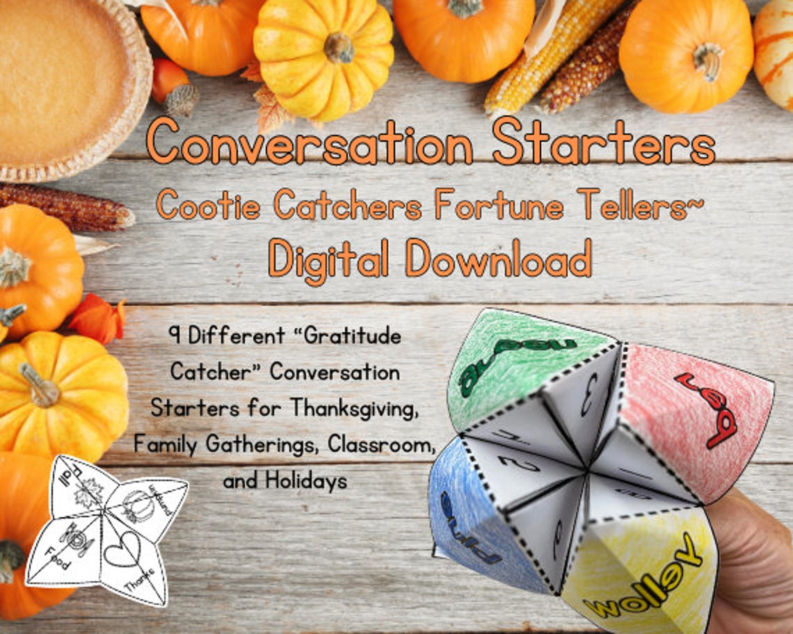 Thanksgiving cootie Catcher Conversation Starters Family Gathering ...