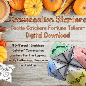 Thanksgiving cootie Catcher Conversation Starters Family Gathering ...
