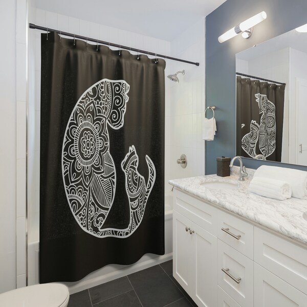 Cat Shower Curtain - Etsy