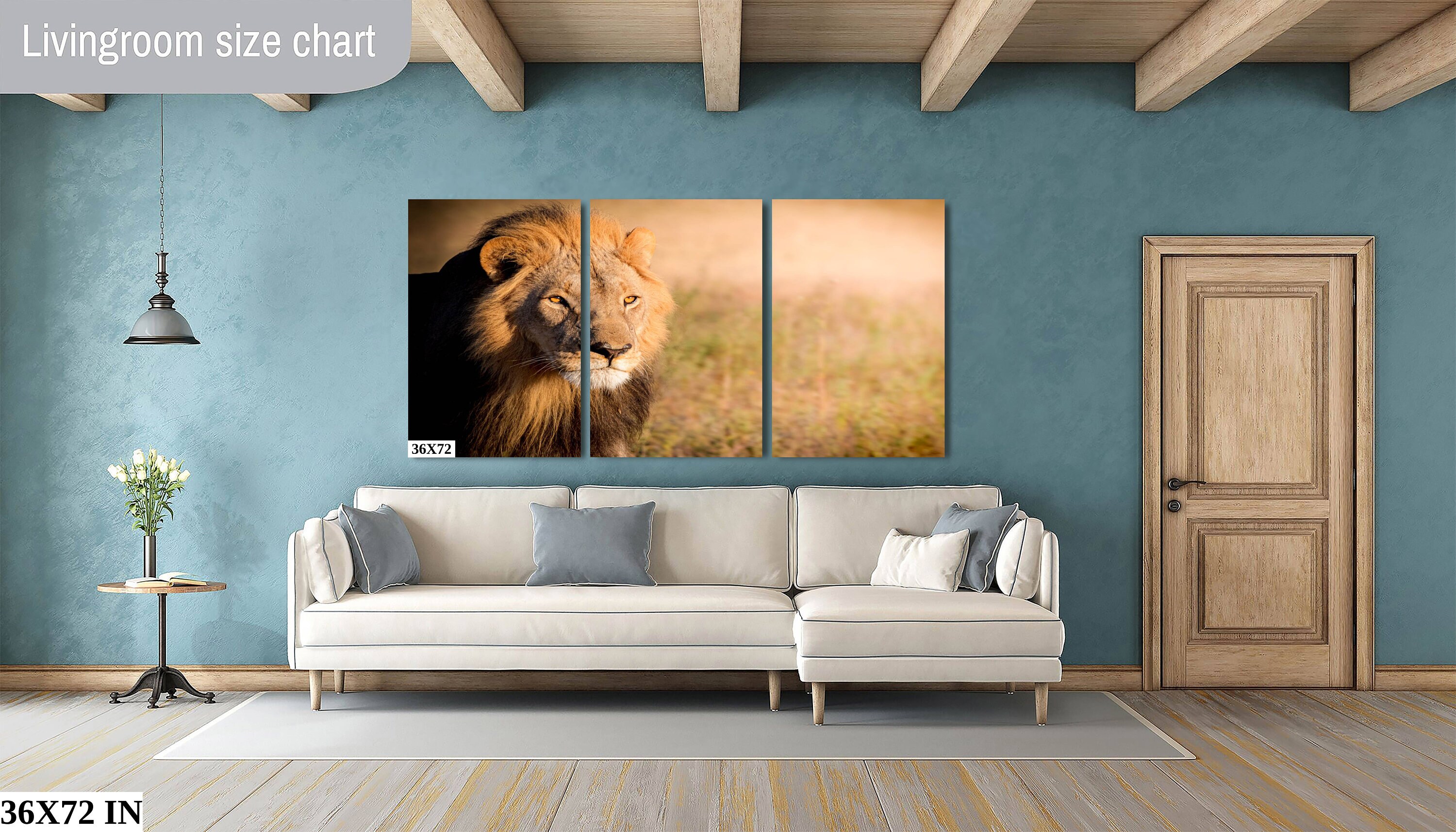 African Lion, Okavango Delta, Stunning Color Lion Print, Canvas Print ...