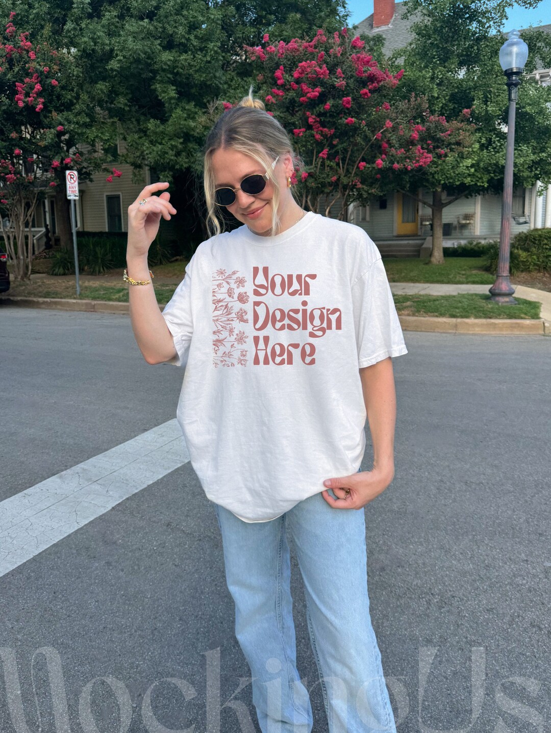 White T-shirt Mockup, Front of Comfort Colors C1717 Mock Up, White 1717 ...