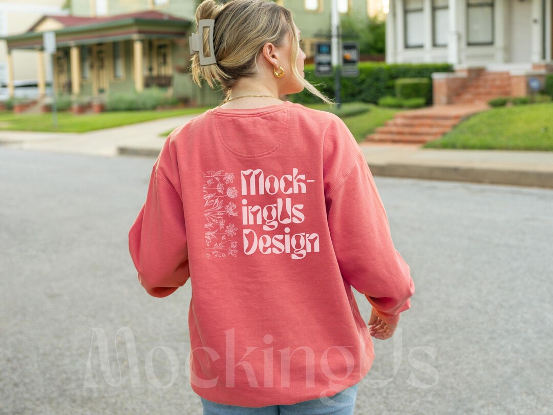 Comfort Colors 1566 Watermelon Mockup | Watermelon Sweatshirt Back ...