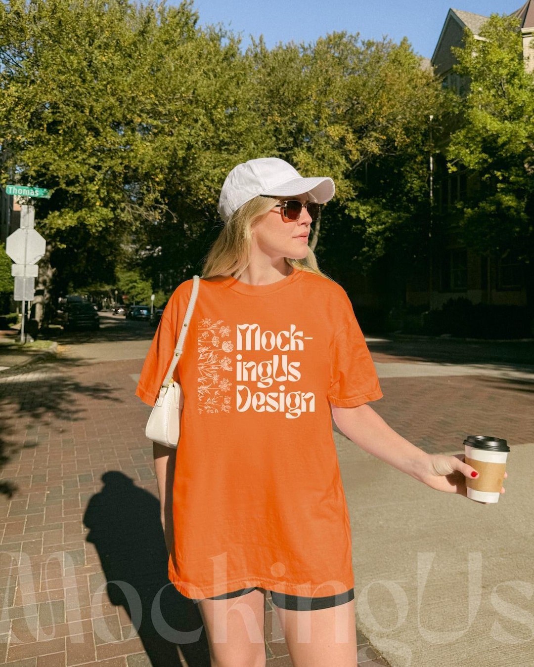 Comfort Colors 1717 Burnt Orange Shirt Mockup Oversized Real Model ...