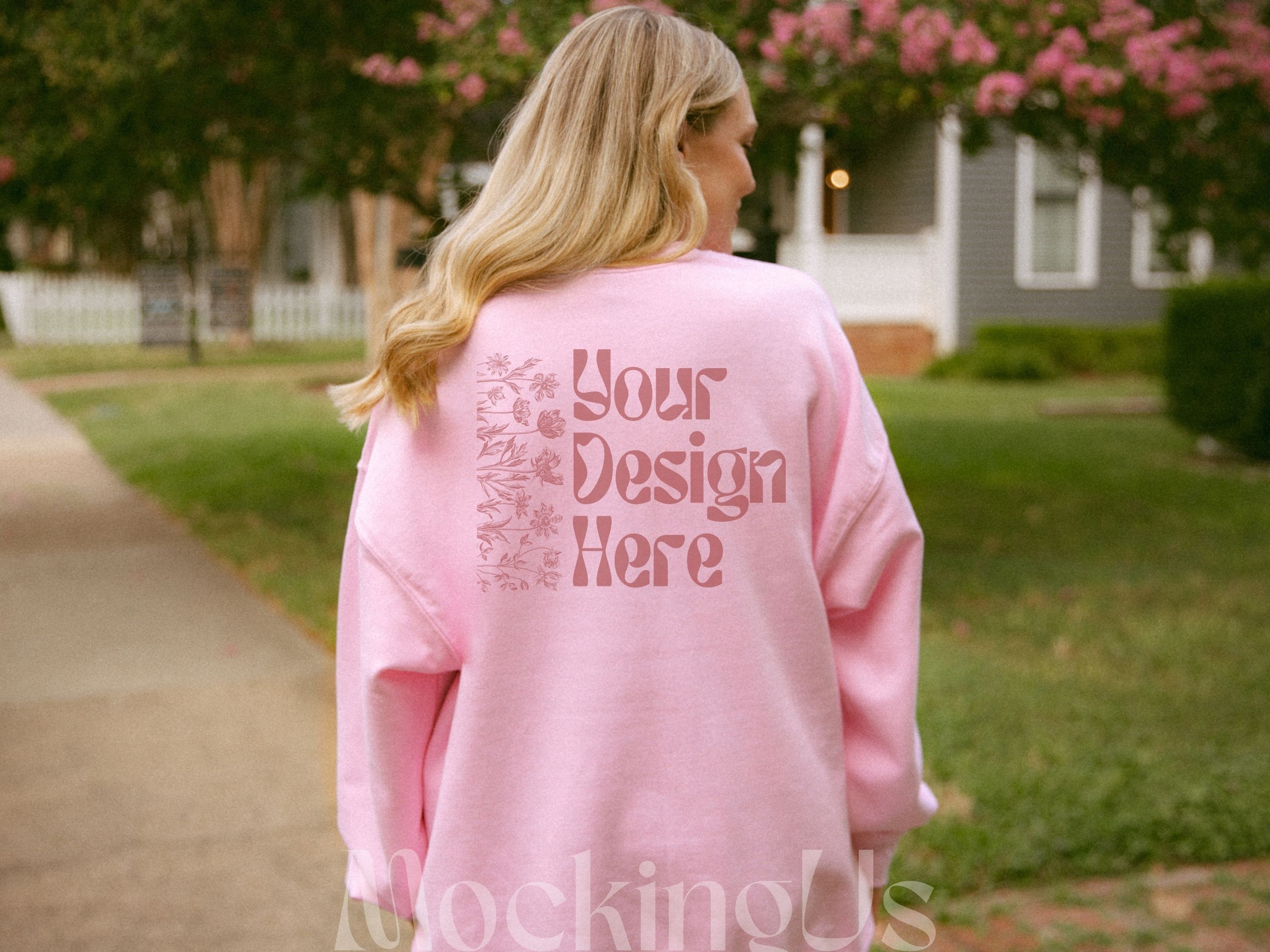 Gildan 18000 Light Pink Mockup Pink Sweater Mock-up - Etsy