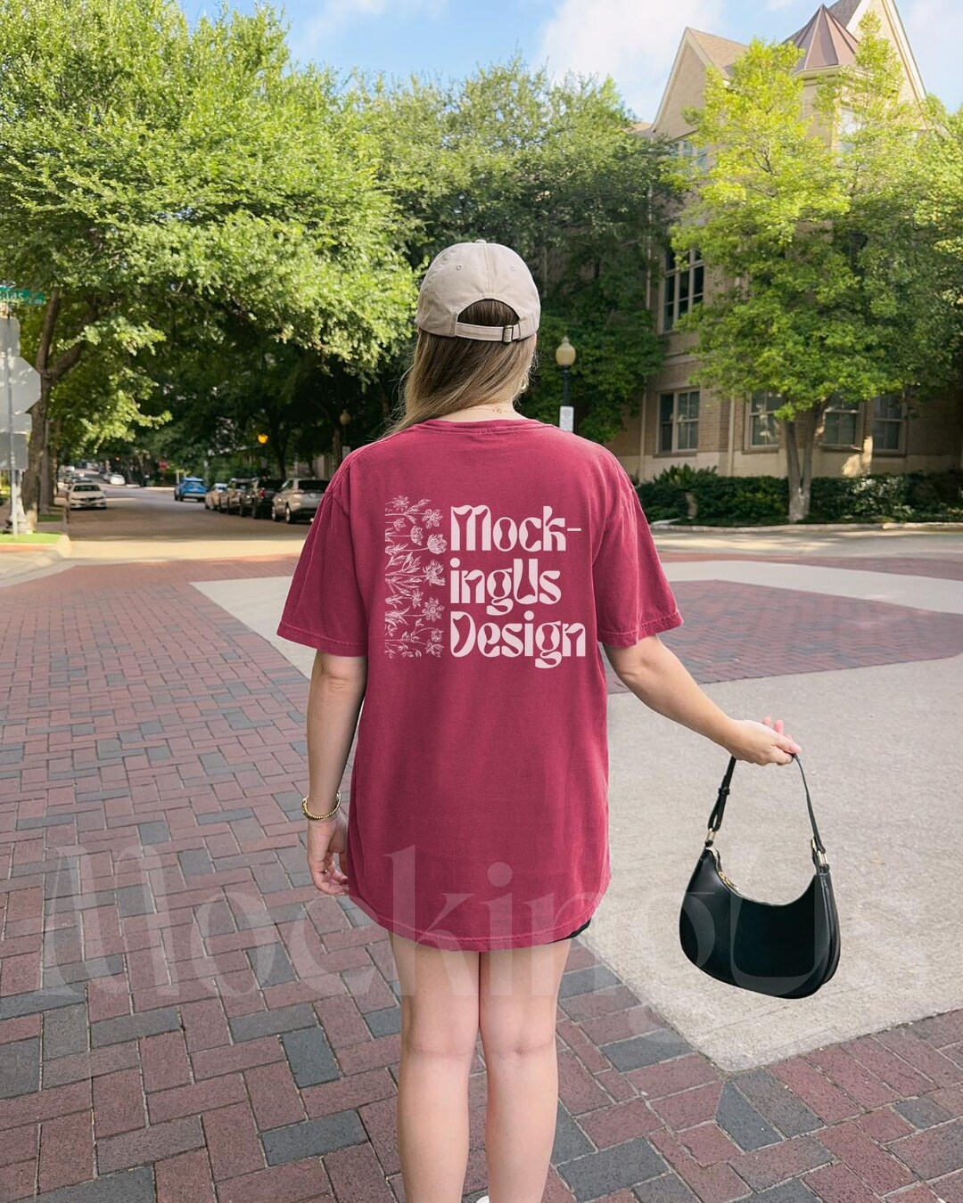 Comfort Colors Chili Tshirt Back Mockup, Back of C1717 Chili Mock Up ...
