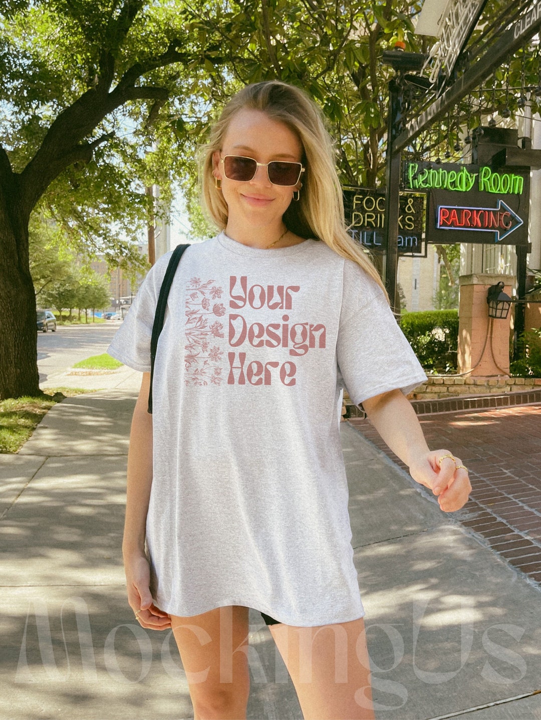 Gildan 5000 Mockup ASH T Shirt Mock-up, Ash Grey G500 Tshirt Oversized ...