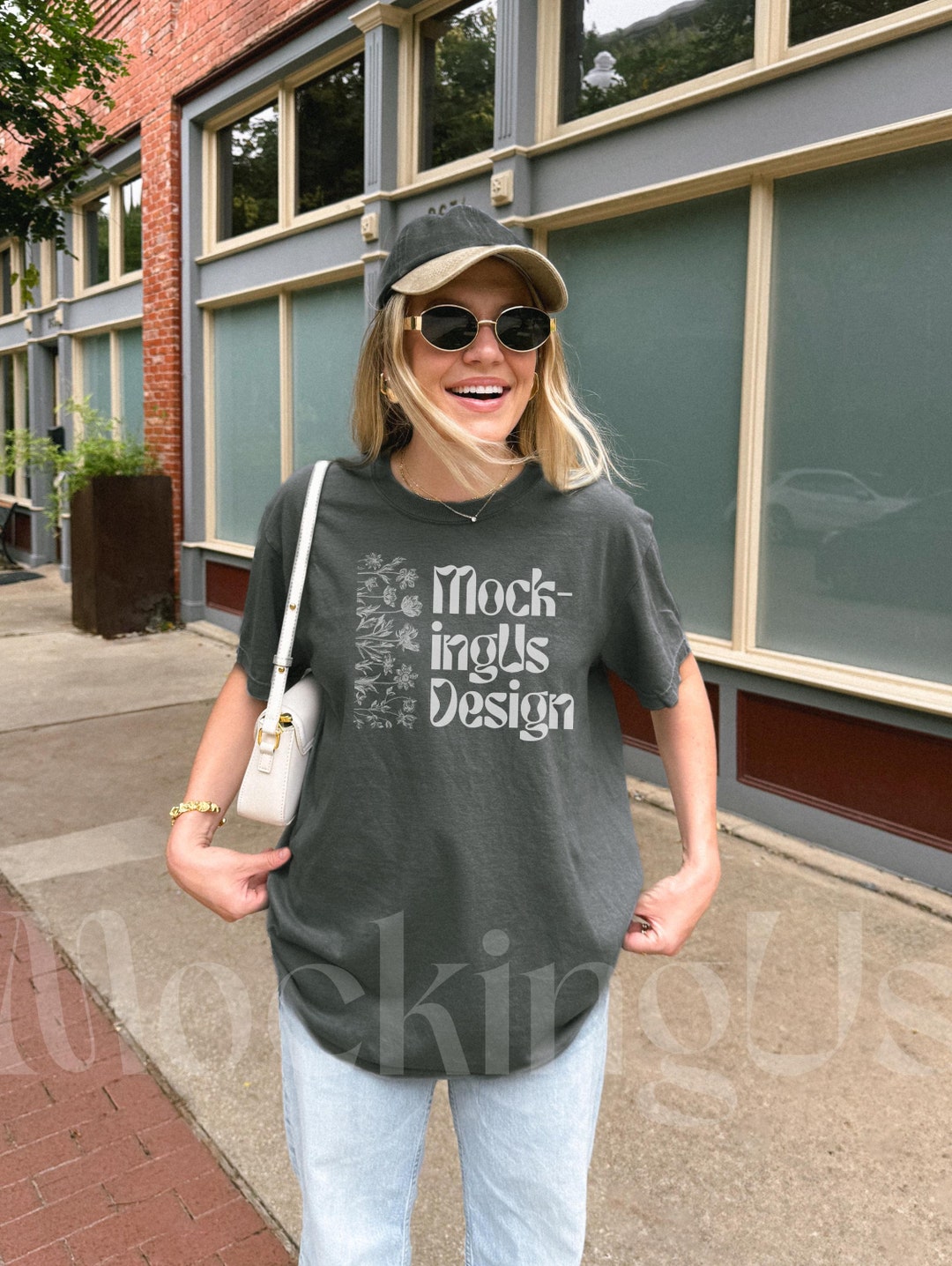 Comfort Colors Graphite Mockup | Front of 1717 | Graphite T Shirt Mock ...