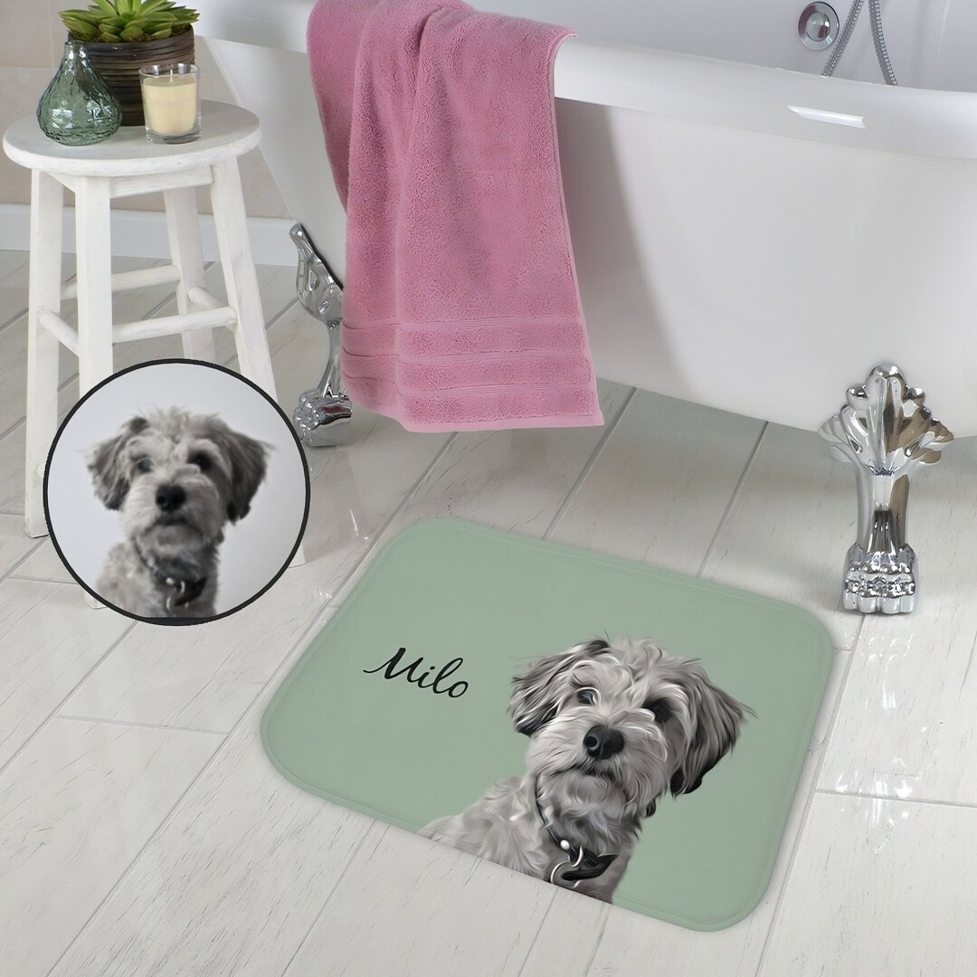 Custom Pet Bath Mat From Photo Custom Dog Bath Mat Personalized Shower ...
