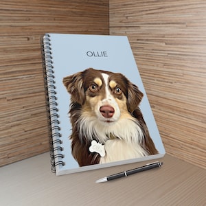 Custom Pet Dog Spiral Notebook Custom Pet Portrait Notebook Planner ...