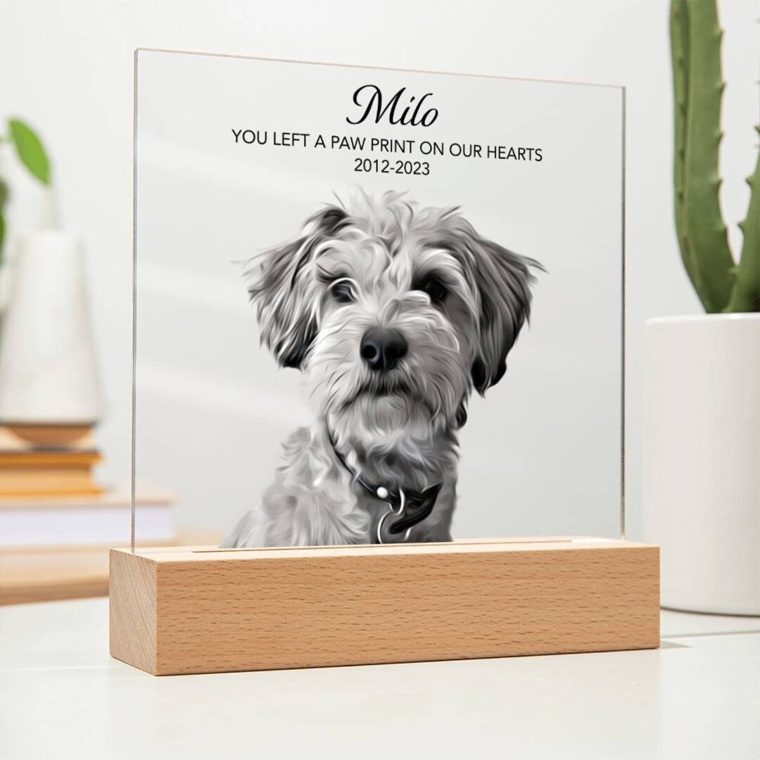 Custom Pet Memorial Plaques Custom Dog Portrait From Photo Custom Cat ...