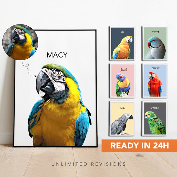 Parrot Painting - Etsy