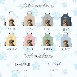 Custom Apron With Pet Portrait From Photo Personalized Dog Apron Cat ...