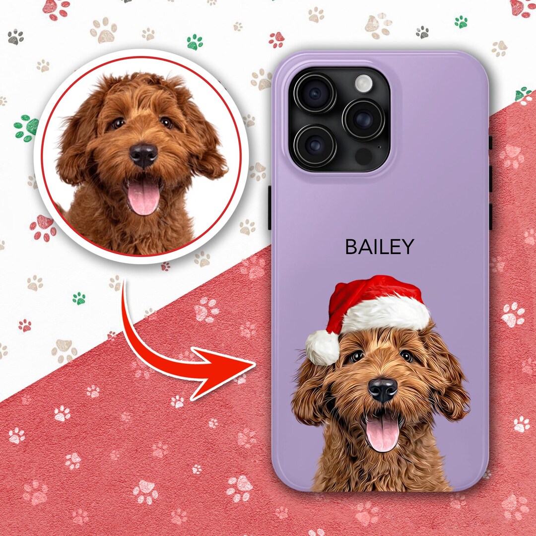 Custom Dog Christmas iPhone Case Personalized Pet Phone Cover Holiday ...