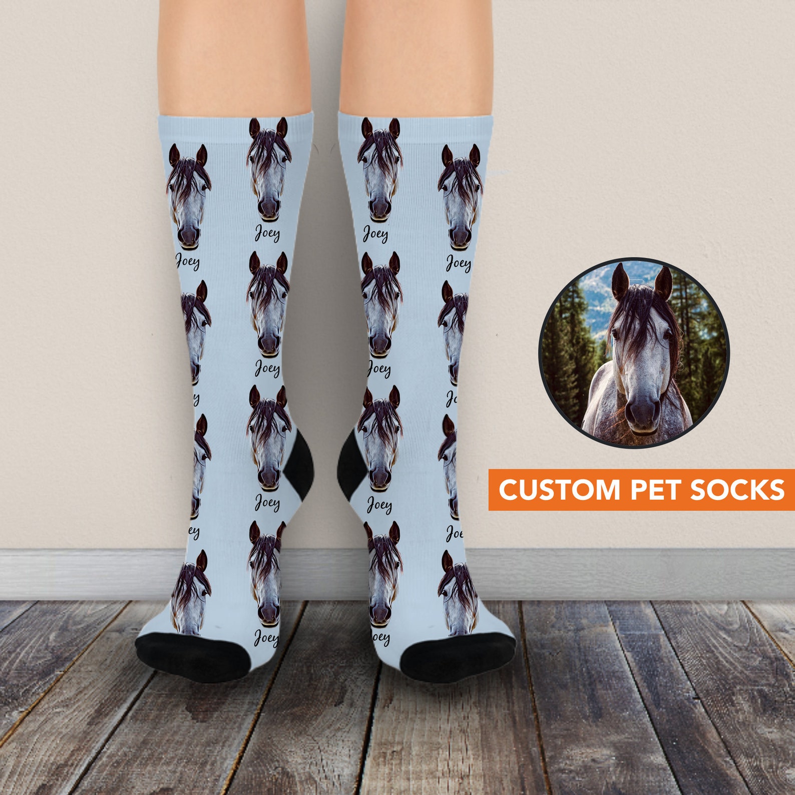 Custom Horse Socks With Faces Personalized Horse Face on Socks Horse Lover Gifts Funny Socks ...