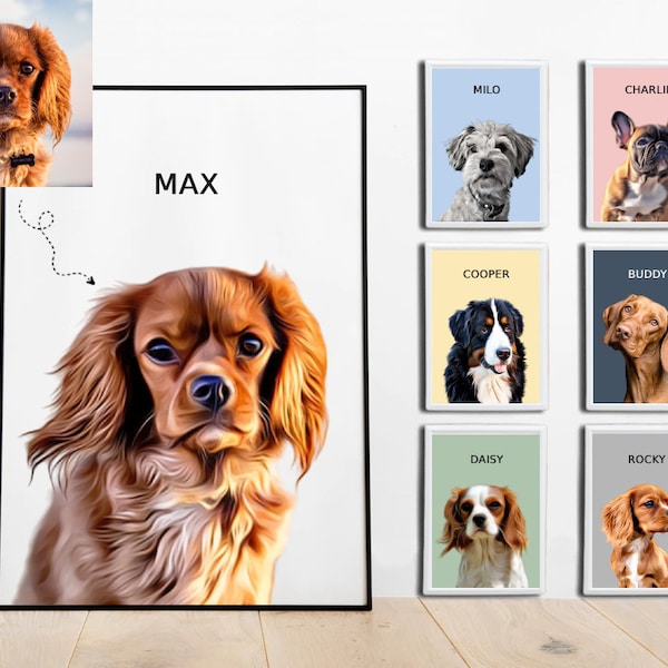 Custom Dog Prints Framed - Etsy