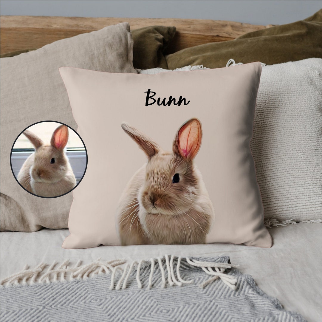 Custom Rabbit Pillow Custom Bunny Pillow Rabbit Decor Pillow Custom Pet ...