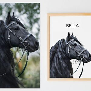 Custom Horse Portrait From Photo Personalized Horse Lover Gifts Custom ...