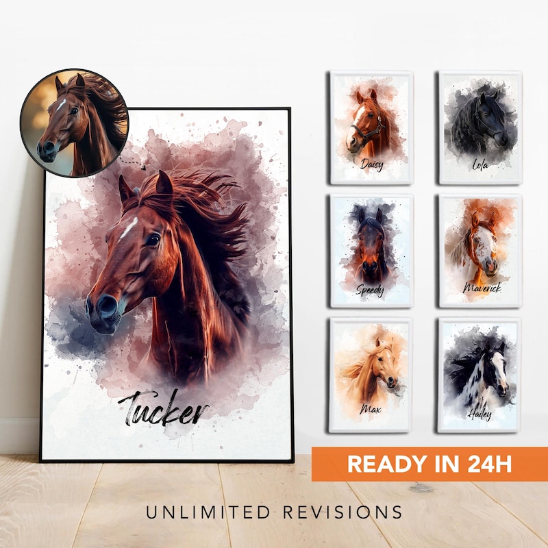 Horses Hand Painting - Etsy