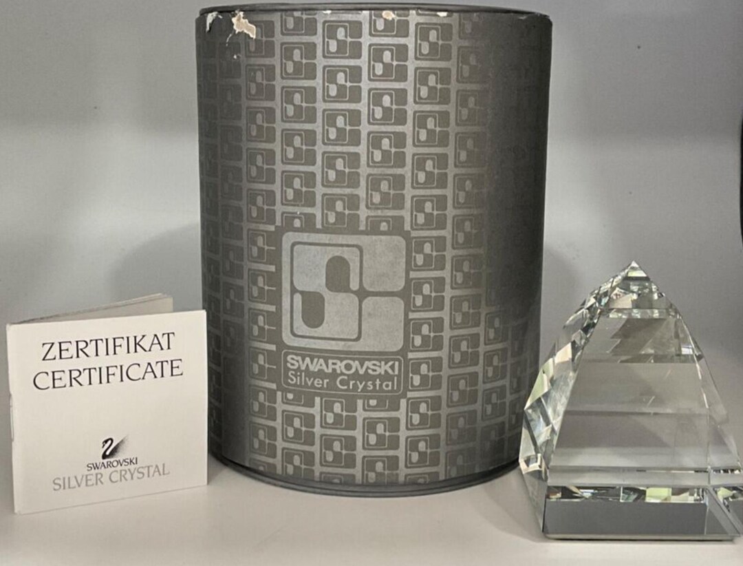86. Swarovski Crystal 7456 Pyramid Paperweight With Box - Etsy