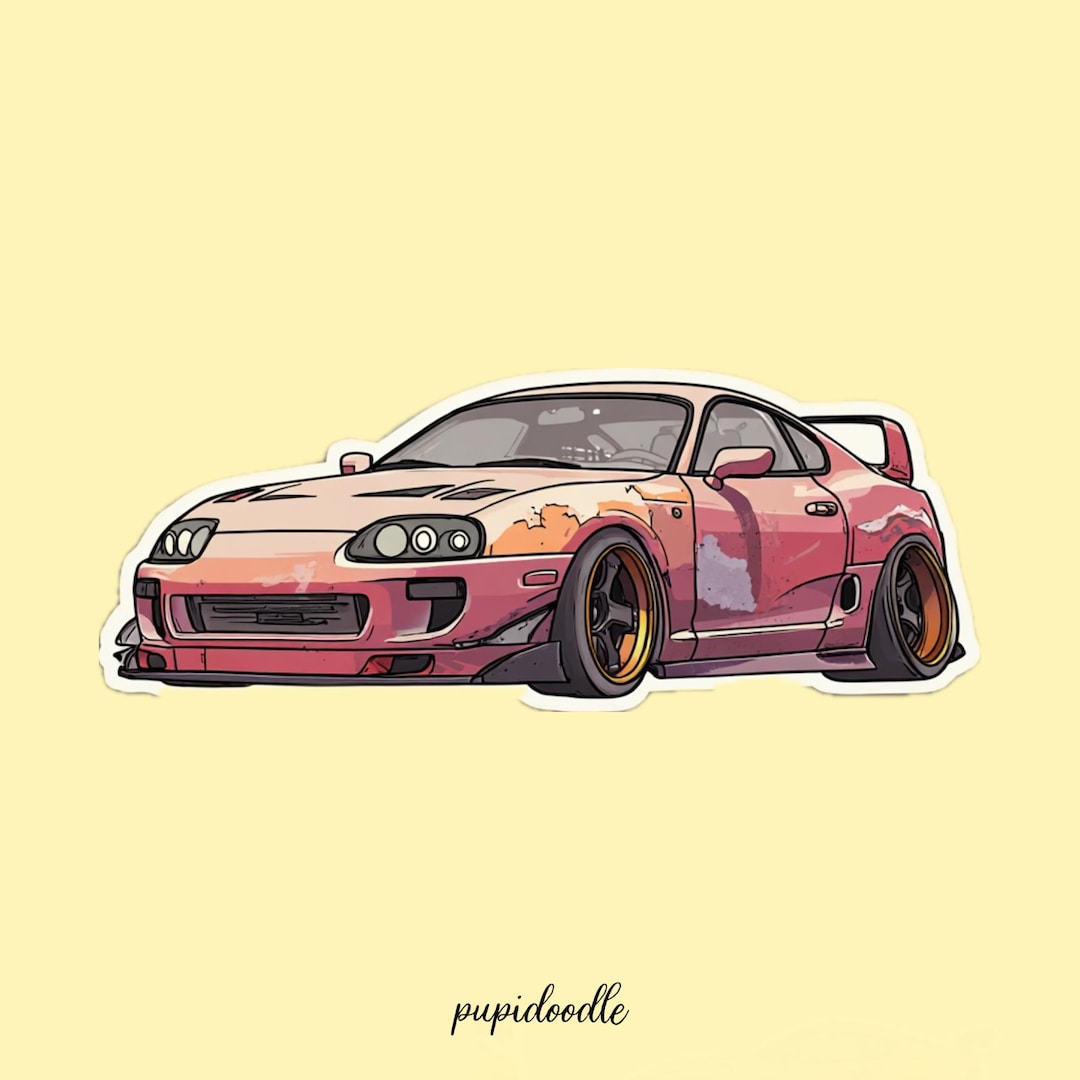 Toyota Supra Stickers Pack – 7 Watercolor JDM Stickers | Aesthetic Car ...