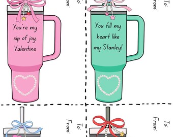 Stanley Valentine's Gift Card & Tag: Teacher Appreciation (PDF) - Etsy