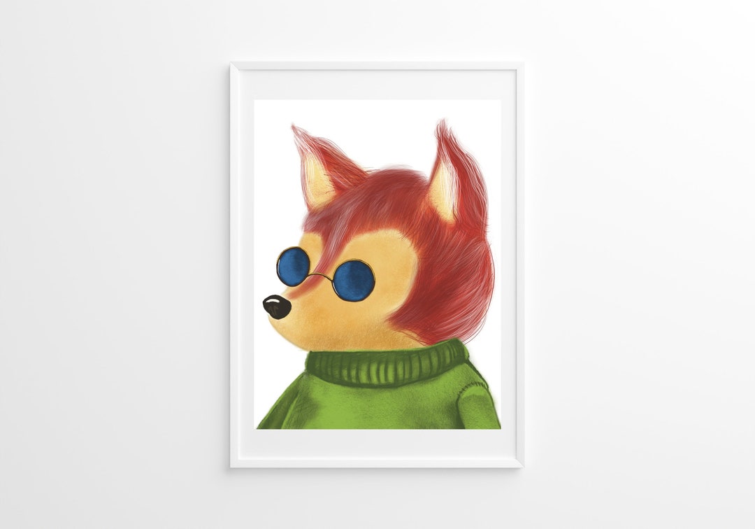 Fox Portrait, Fox Passport Photo, Text Printable Art, Digital Wall Art ...