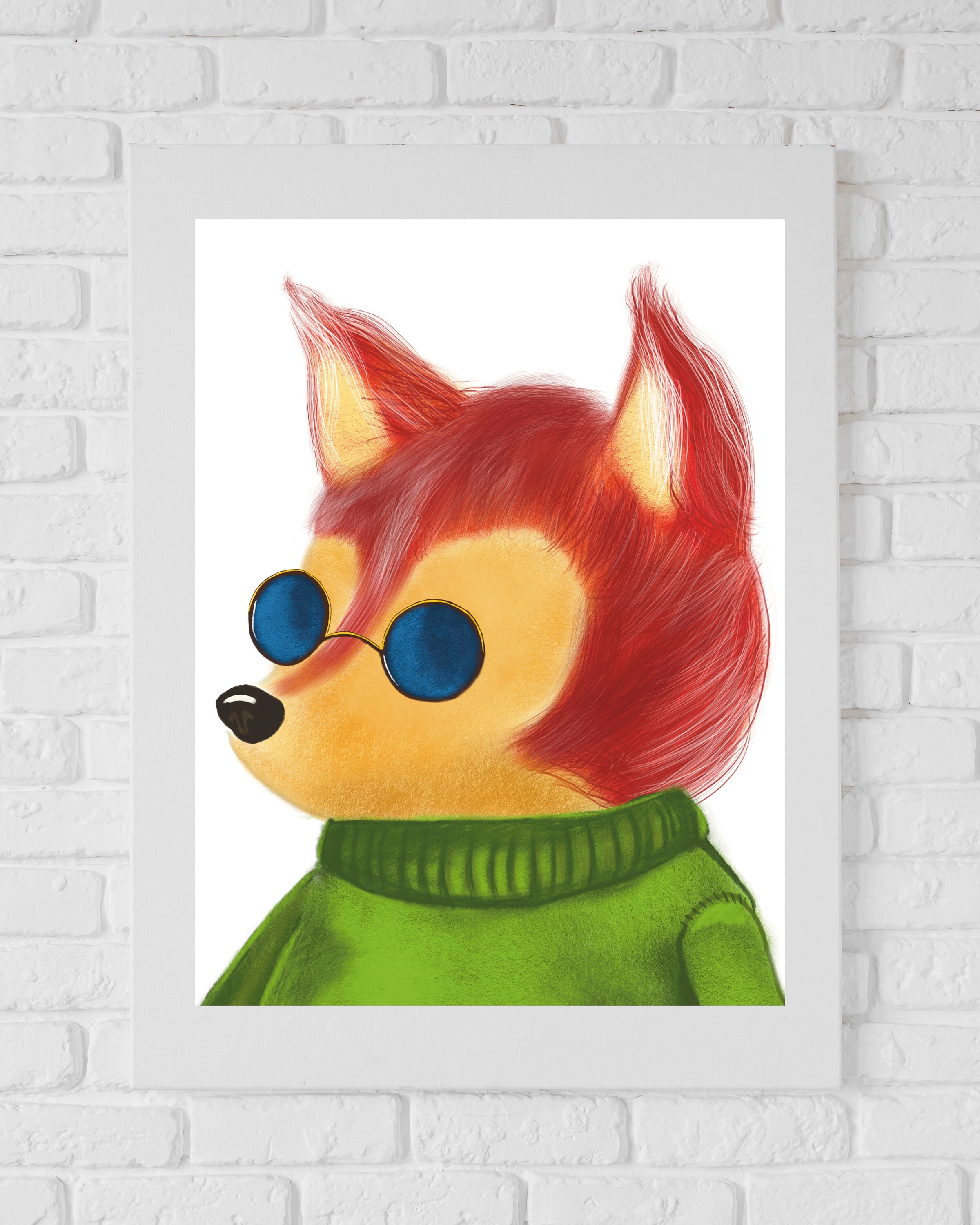Fox Portrait, Fox Passport Photo, Text Printable Art, Digital Wall Art ...
