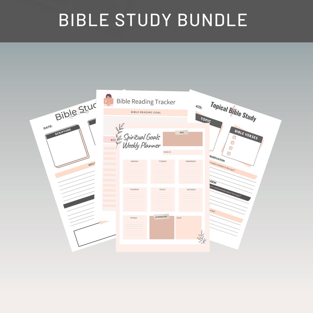 Bible Study Bundle, Bible Study Planner, Bible Study Printables - Etsy