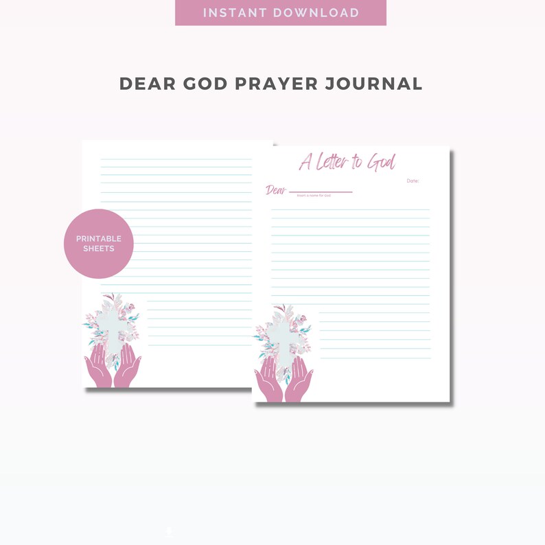 Dear God Prayer Journal, Dear God Letter, Letter to God - Etsy