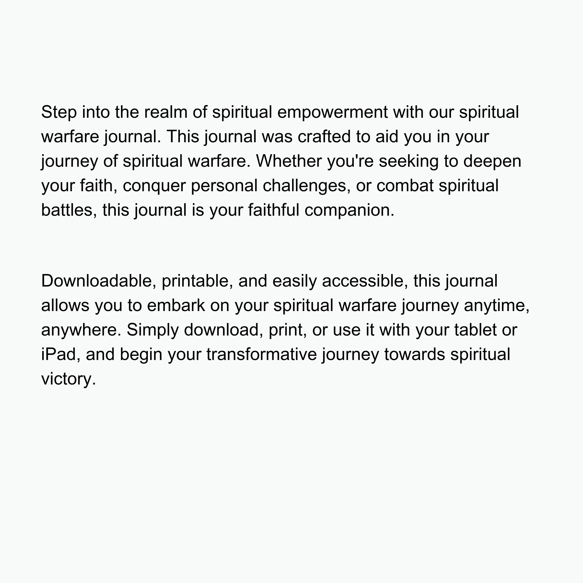 Spiritual Warfare Prayer Journal - Etsy