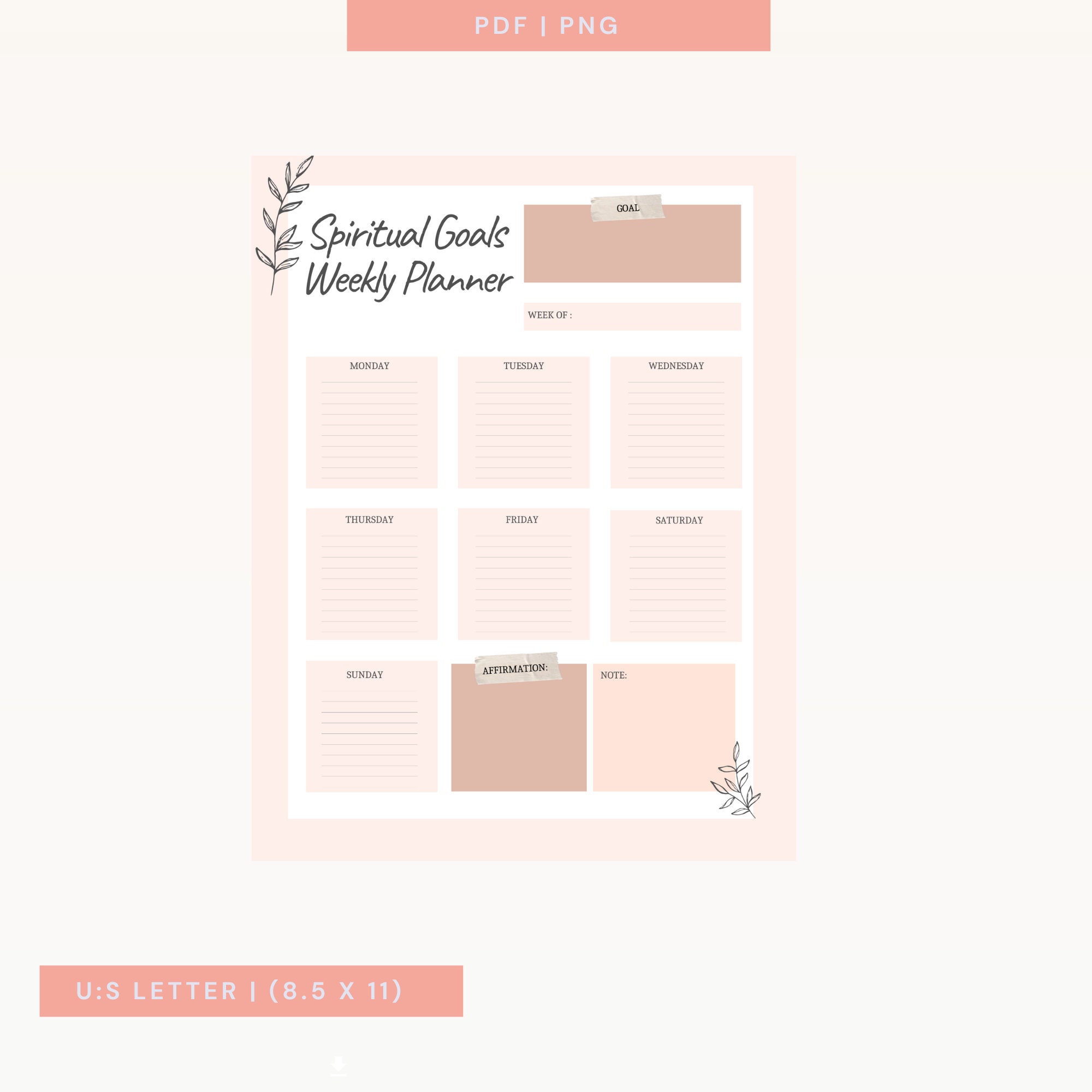 Spiritual Goals Planner, Faith Planner, Christian Planner - Etsy