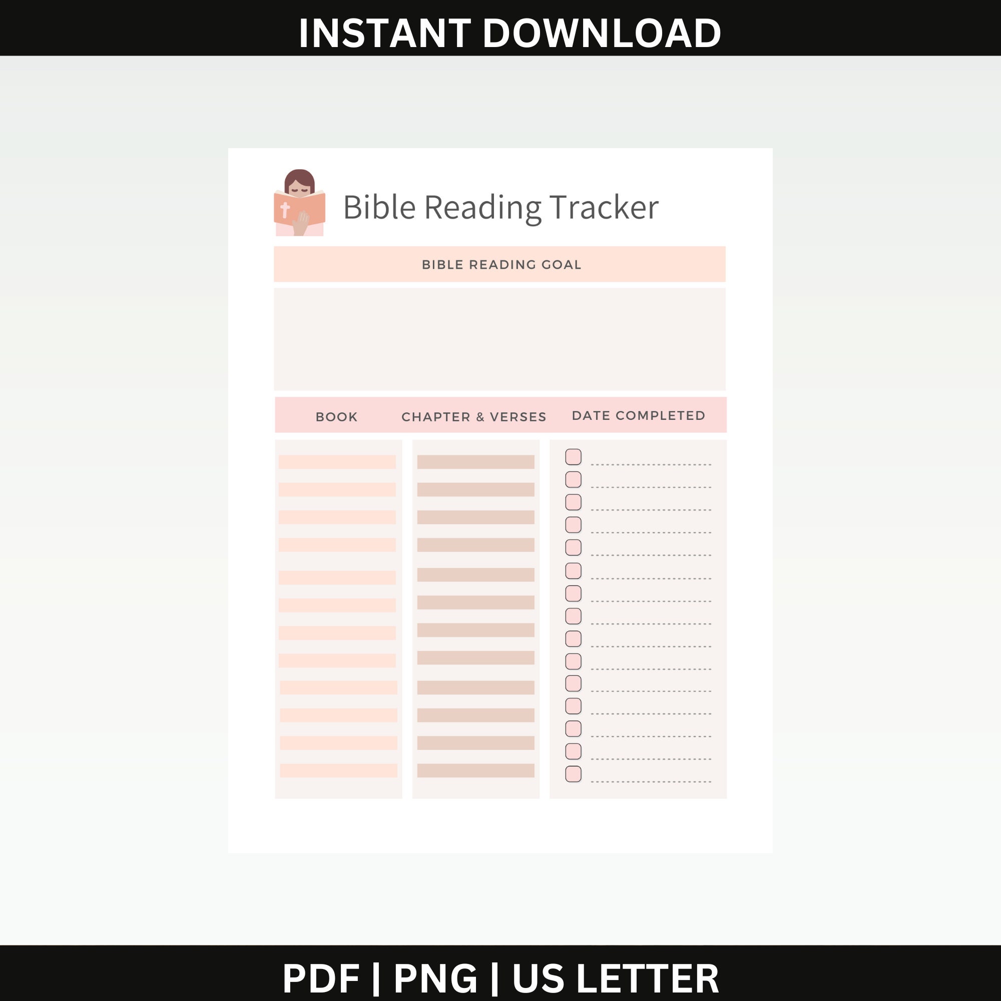 Bible Reading Tracker, Bible Reading Log, Bible Log Sheet - Etsy
