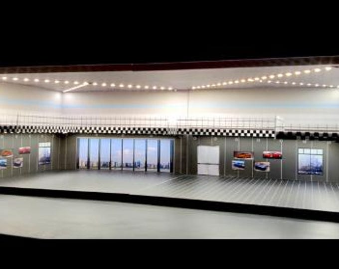 1/64 Showroom Car Garage Display Model Diorama Kit W/led Lighting ...