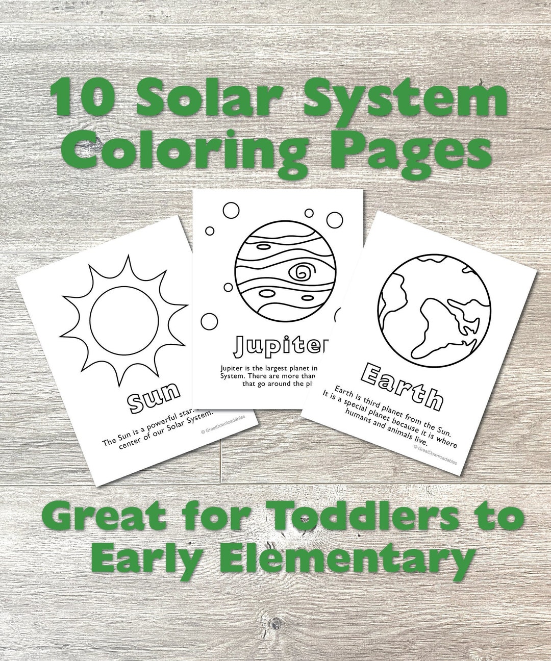 Solar System Coloring Sheets - Etsy