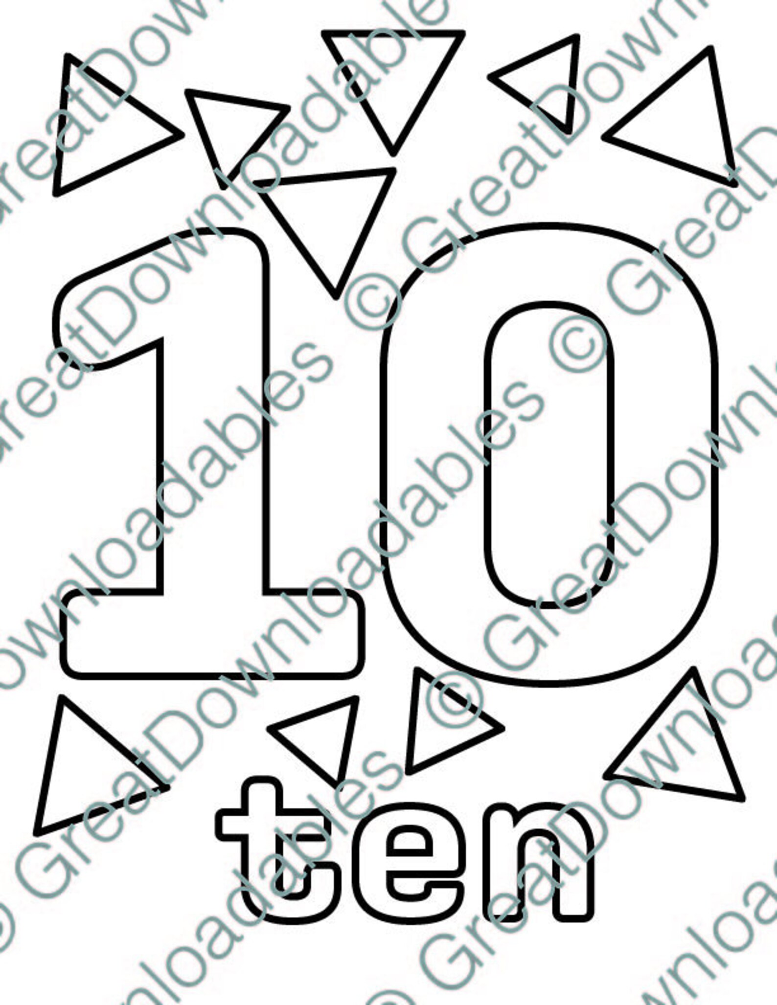 Printable Numbers With Triangles - Etsy