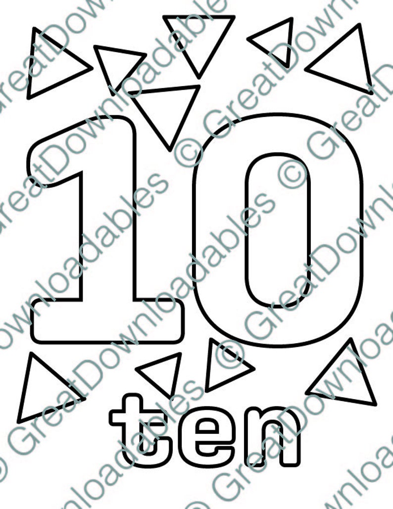 Printable Numbers With Triangles - Etsy