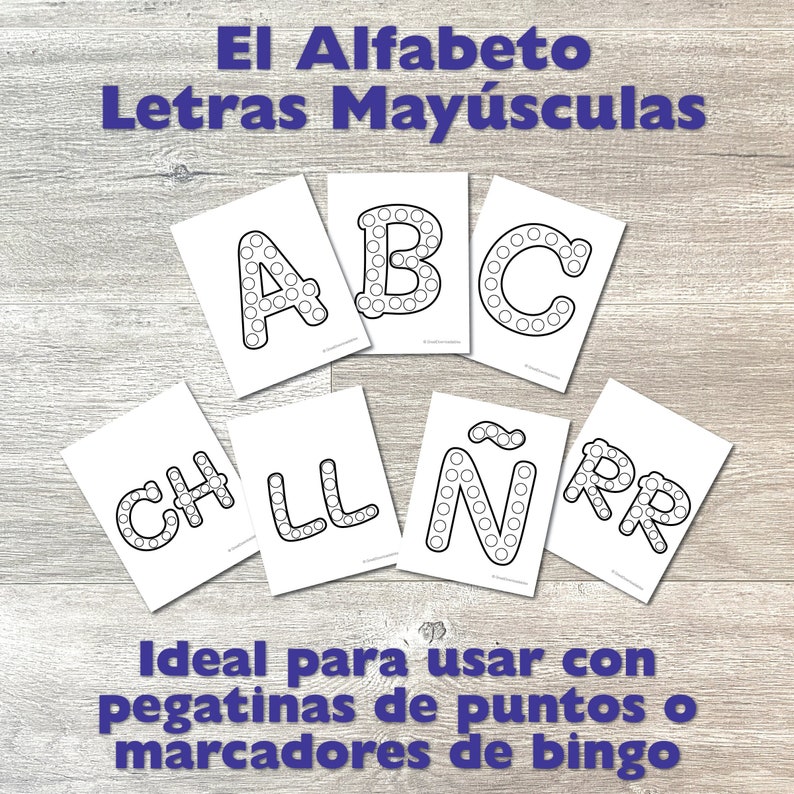 El Alfabeto Espanol Con Letras Mayusculas | Usar Con Pegatinas De ...