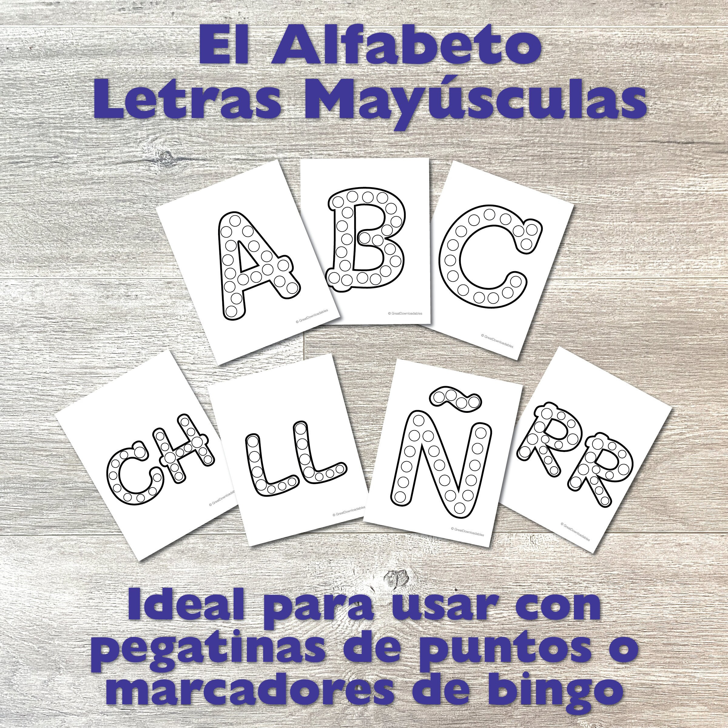 El Alfabeto Espanol con Letras Mayusculas | Usar con Pegatinas de ...
