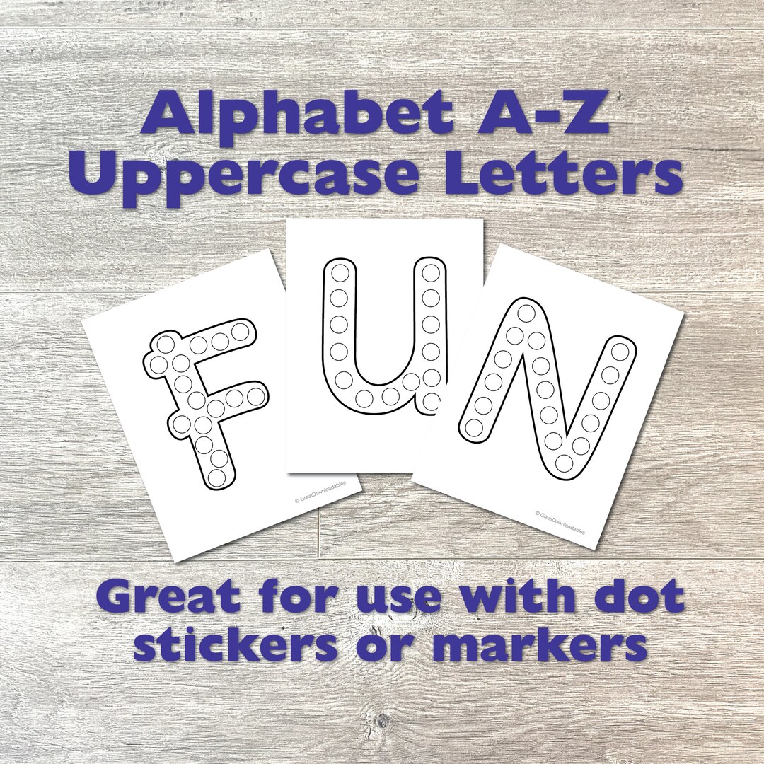 Uppercase Alphabet With Dots | Use With Dot Stickers or Bingo Markers ...