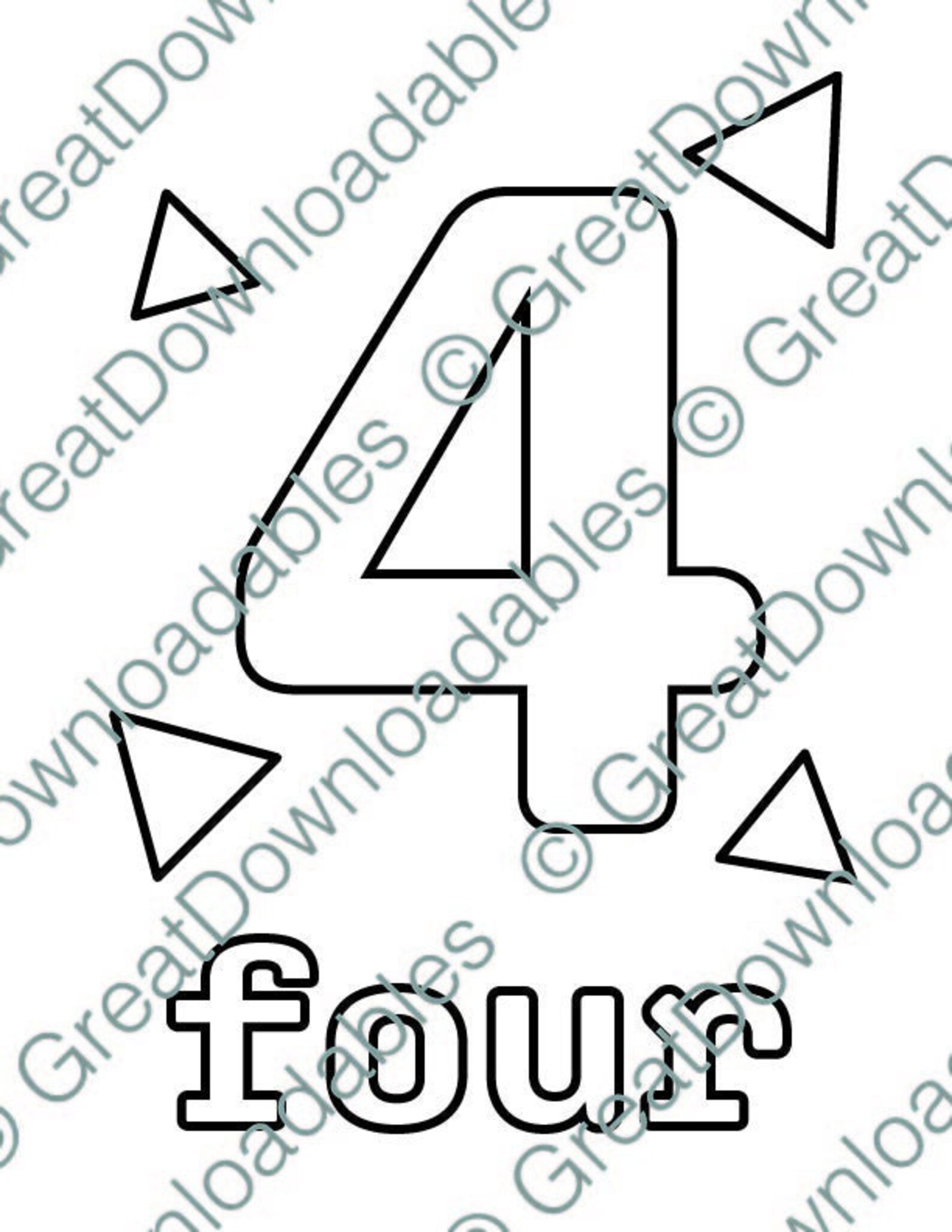 Printable Numbers With Triangles - Etsy