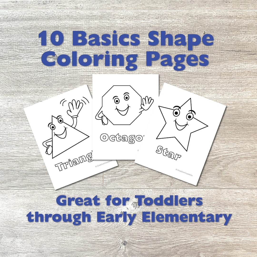 Basic Shapes Coloring Packet - Etsy