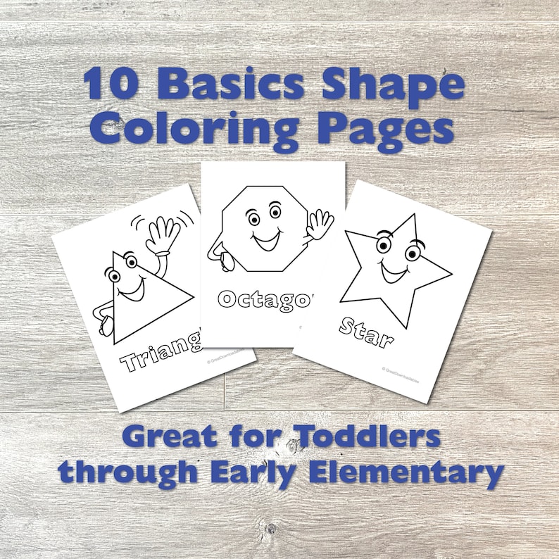 Basic Shapes Coloring Packet - Etsy