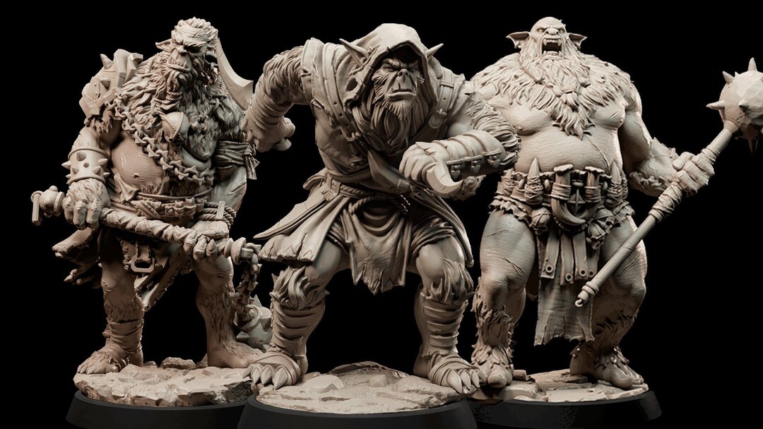 Bugbear Miniature | 3D Printed Dnd Mini | Fantasy Barbarian, Fighter ...