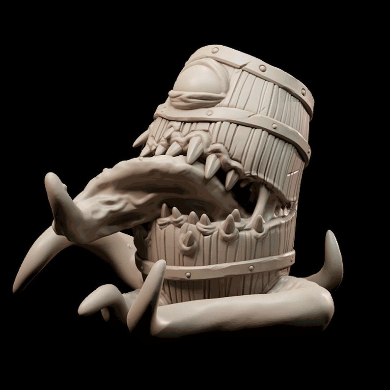 Mimic Barrel Set of 4 Resin 3D Printed Fantasy Dnd RPG Tabletop Gaming ...