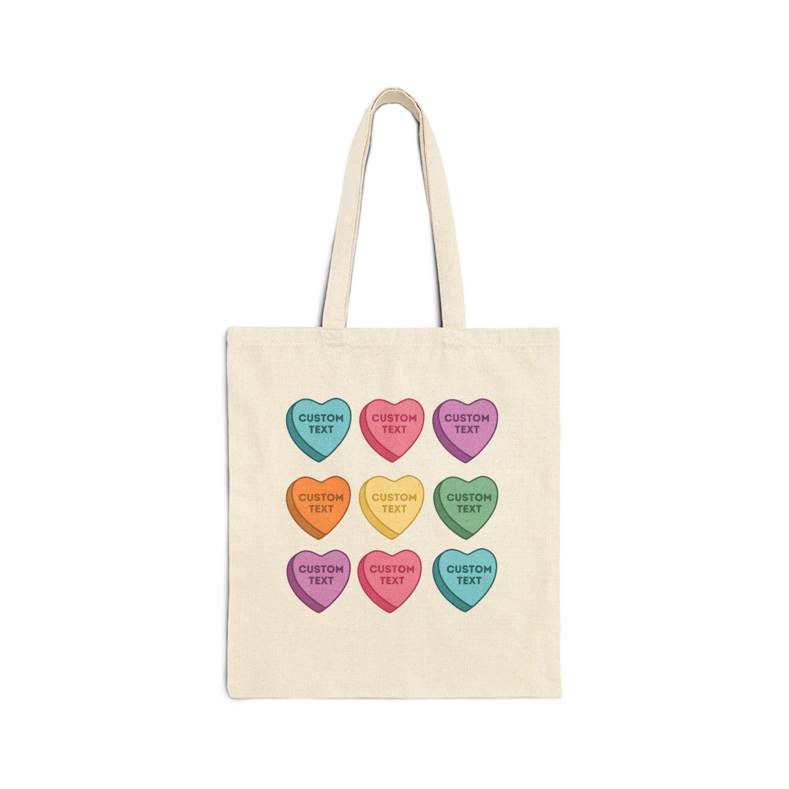 Valentine's Day Candy Hearts Custom Personalized Tote Bag, Conversation ...